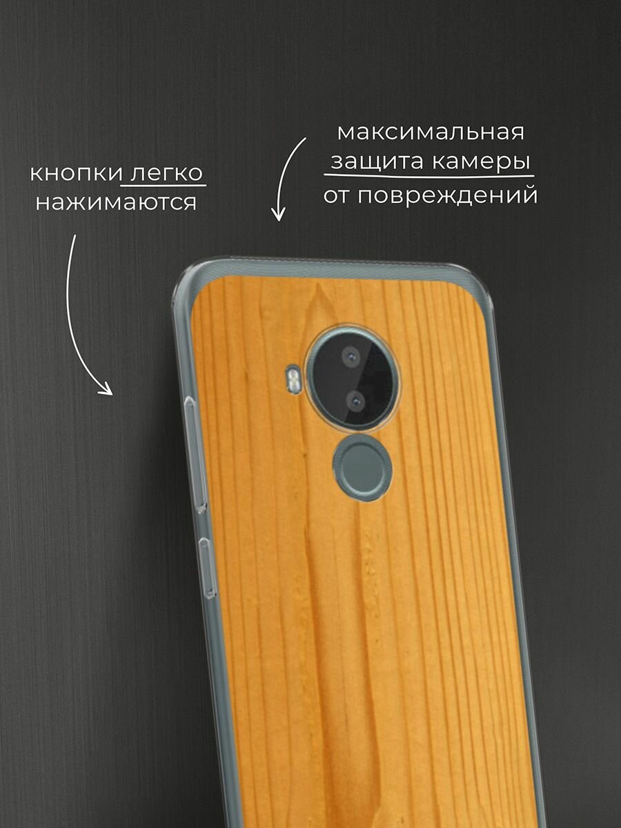 Силиконовый чехол на Nokia C30 / Нокия C30 с принтом "Текстура дерево" — фото 1