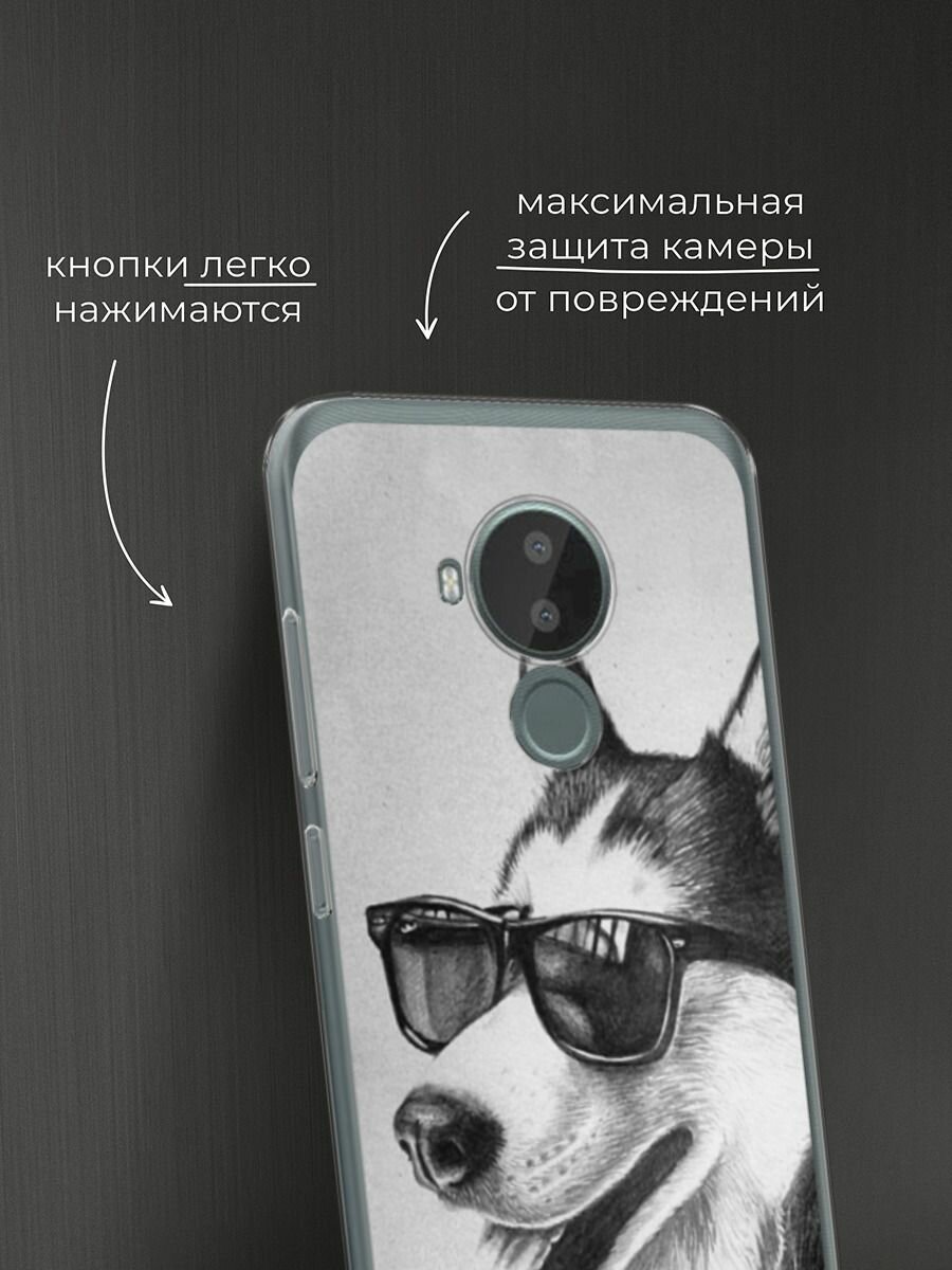 Силиконовый чехол на Nokia C30 / Нокия C30 с принтом "Крутой Хаске" — фото 1