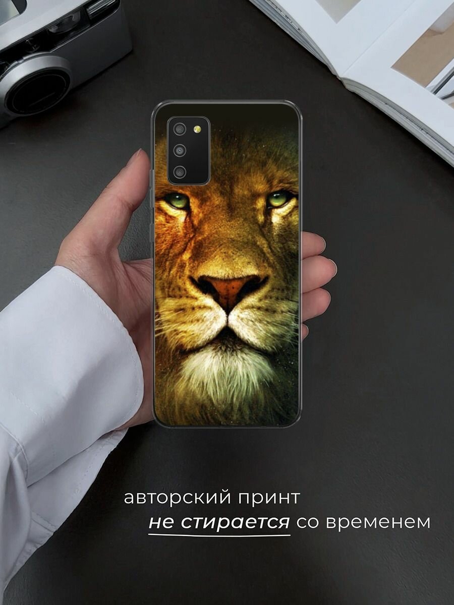 Чехол на Samsung Galaxy A02s / Самсунг Галакси A02s с принтом "Лев арт 8" — фото 1