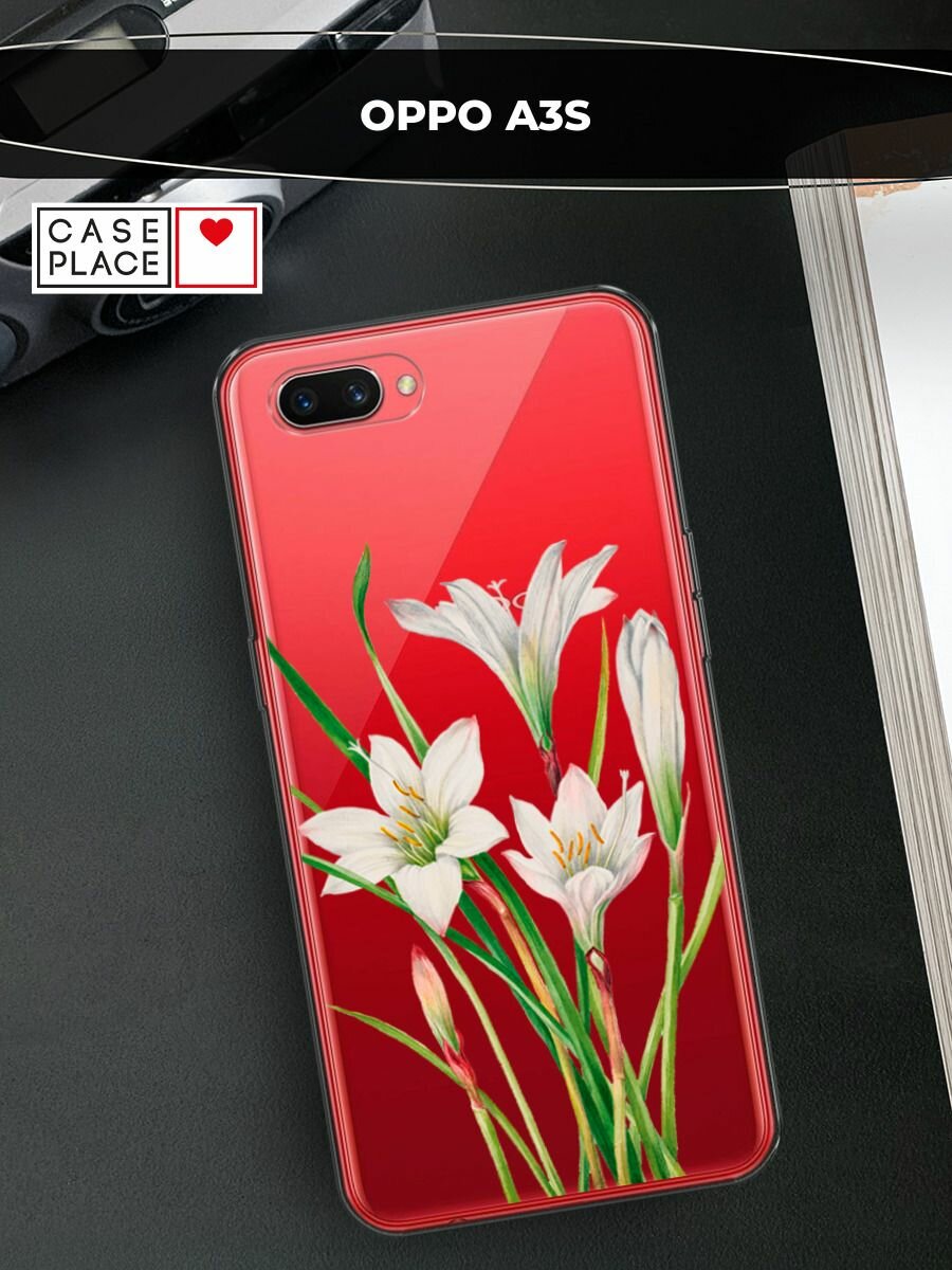 Чехол на Oppo A3s / Oppo A3s с принтом "White lily", прозрачный