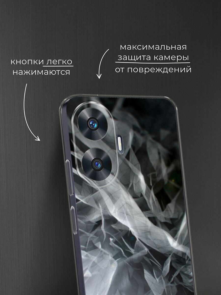 Силиконовый чехол на Realme C55 / Реалми C55 с принтом "Абстракция 9" — фото 1