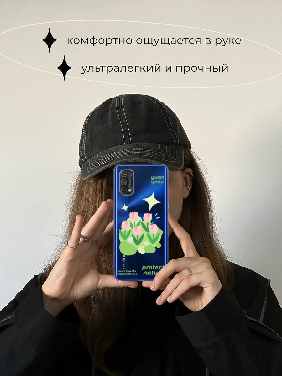 Чехол на Realme 7 Pro / Реалми 7 Про с принтом "Protect nature" — фото 1