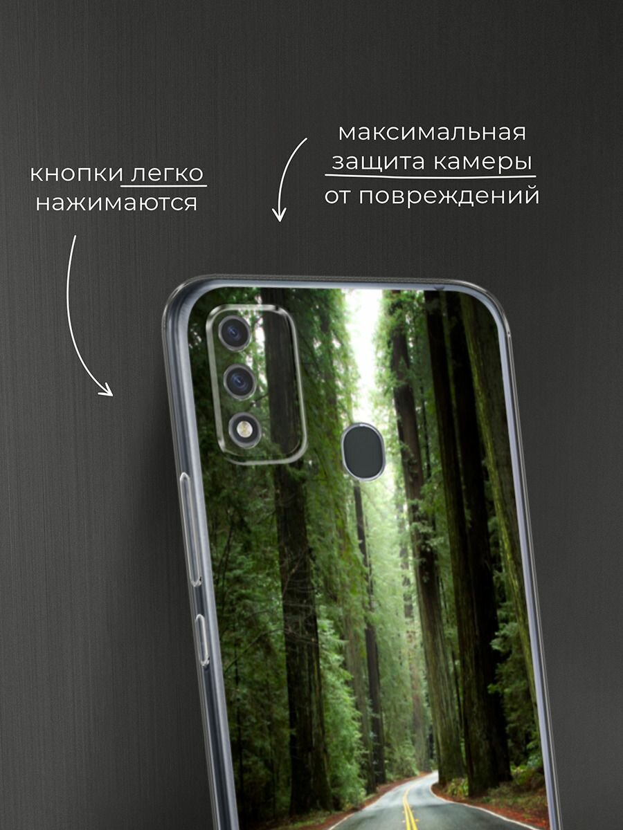 Силиконовый чехол на Itel A48 / Ител А48 с принтом "Лес 17" — фото 1