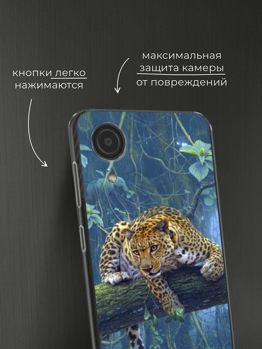 Чехол на Samsung Galaxy A03 Core / Самсунг Галакси А03 Core с принтом "Леопард охотник" — фото 1
