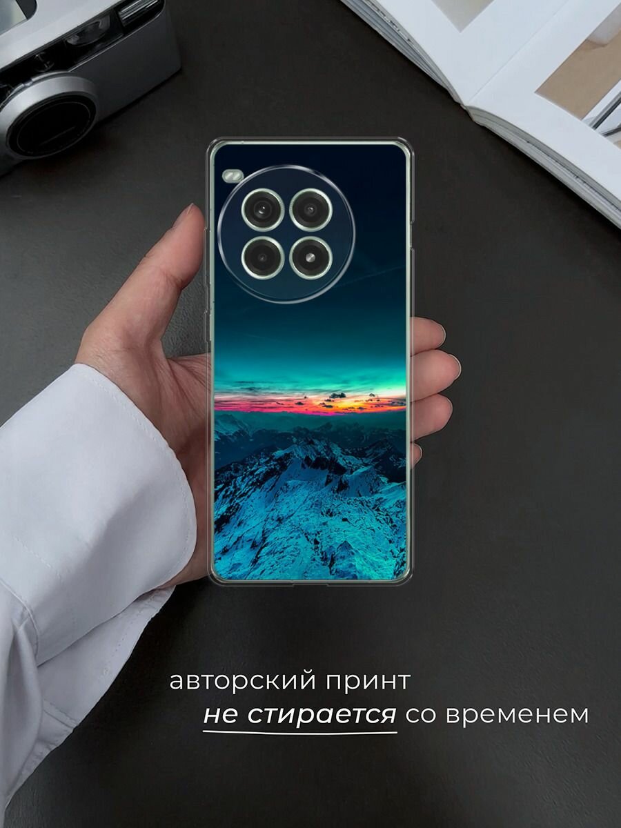 Чехол на OnePlus Ace 3 Pro / Ван Плас Эйс 3 Про с принтом "Закат в горах" — фото 1