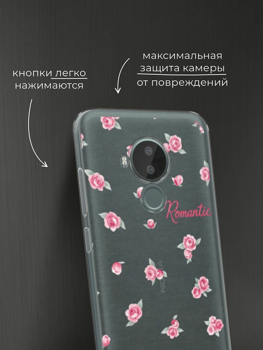 Чехол на Nokia C30 / Нокия C30 с принтом "Romantic 2", прозрачный — фото 1
