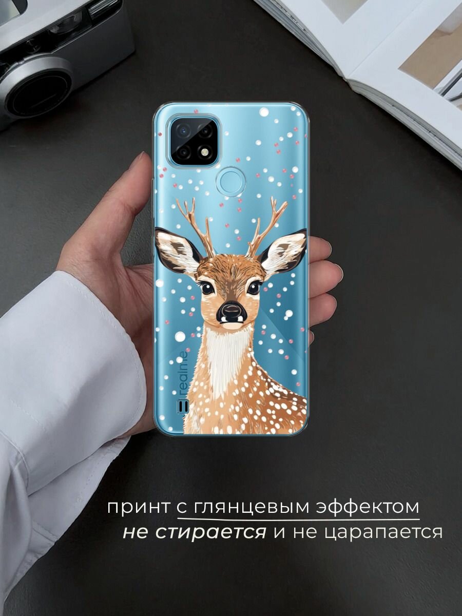 Чехол на Realme C21 / Реалми С21 с принтом "Гордый олень 3" — фото 1