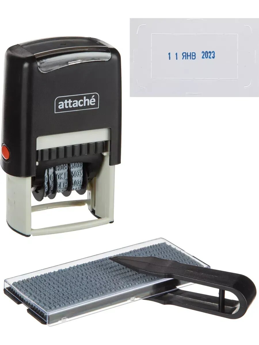 Датер с цифрами и буквами автоматический, оттиск 42х26 мм