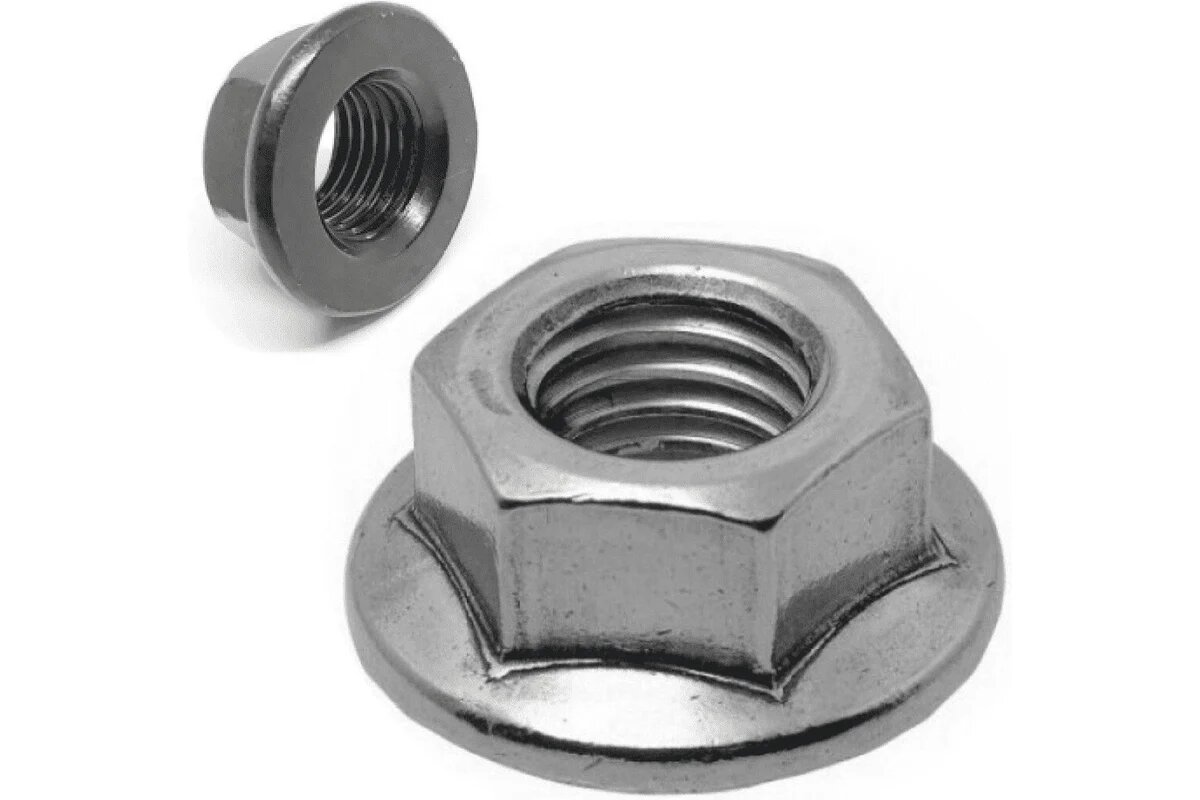Гайка самоконтрящаяся с фланцем ООО ПКФ Сварком М12, цинк, к. п.8, DIN 6927, 10 шт. k00006815
