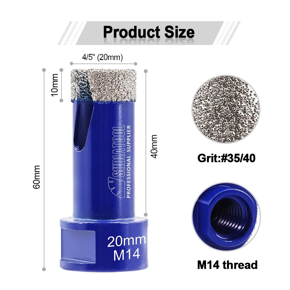 Алмазные коронки SHDIATOOL для сверления 20-110 мм 20mm