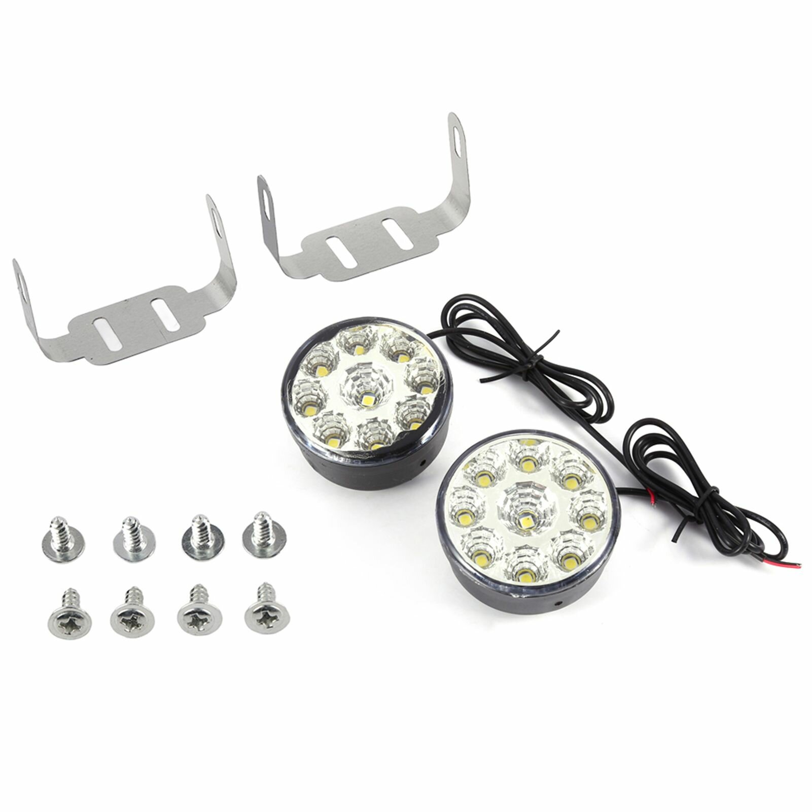 2 автомобильных белых 9 SMD светодиодных дневных ходовых огня DRL, противотуманные фары, головные лампочки