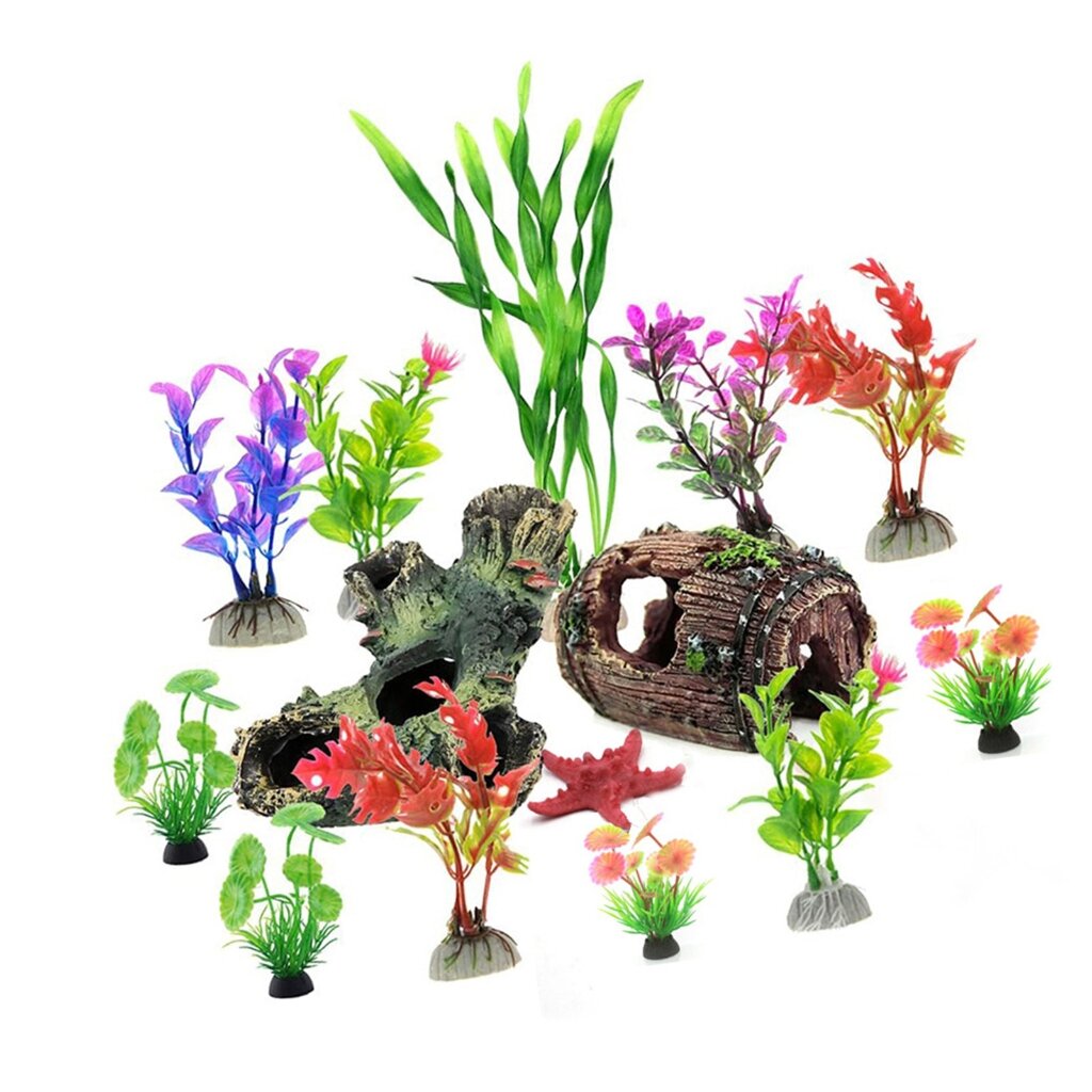 14шт Реалистичные Деревья для Аквариумов