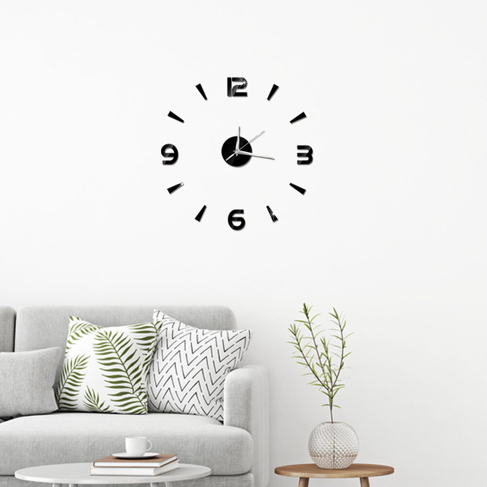 BEERIS 3D Home Decor кварцевые настенные часы Diy часы Horloge часы для гостиной модные акриловые зеркальные наклейки черные
