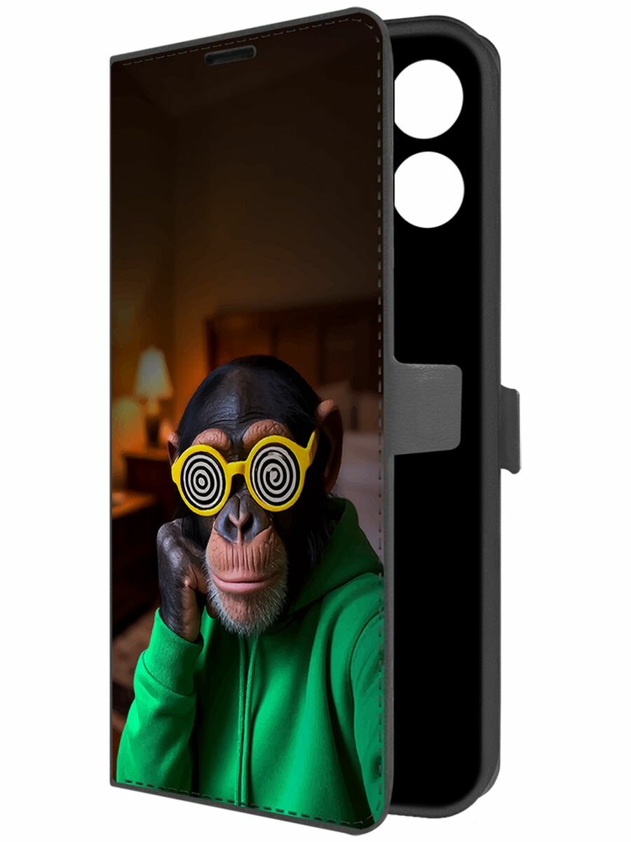 Чехол-книжка Krutoff Eco Book для Realme Note 50 Не верьте Дарвину (черный)