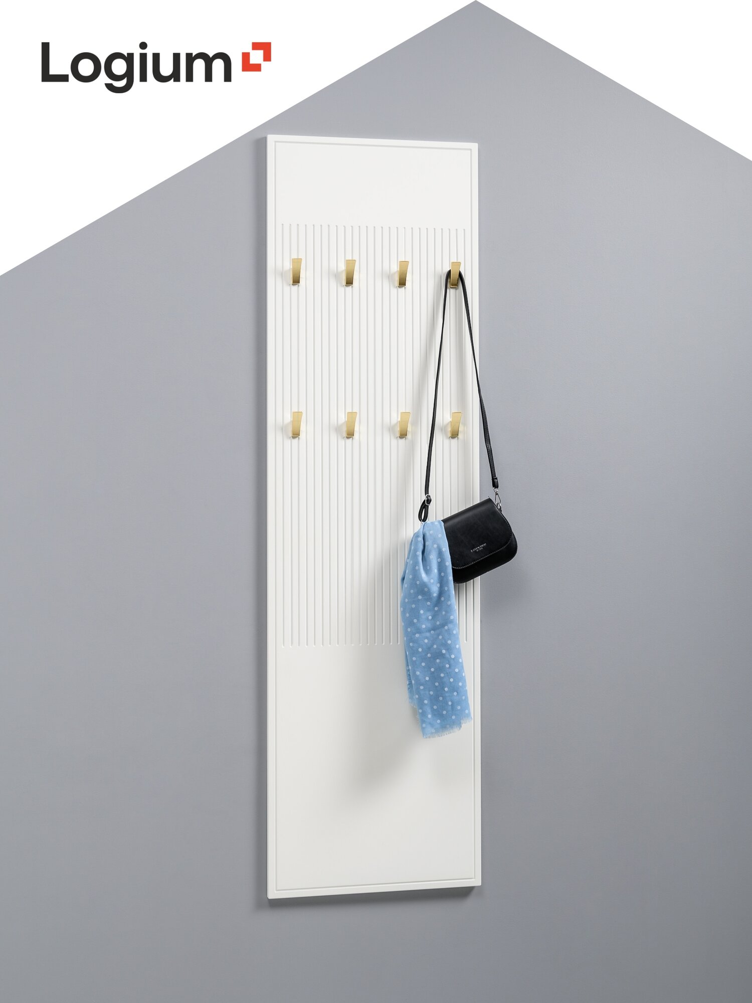 Интерия Вешалка настенная с крючками 15.18.02, белая шагрень