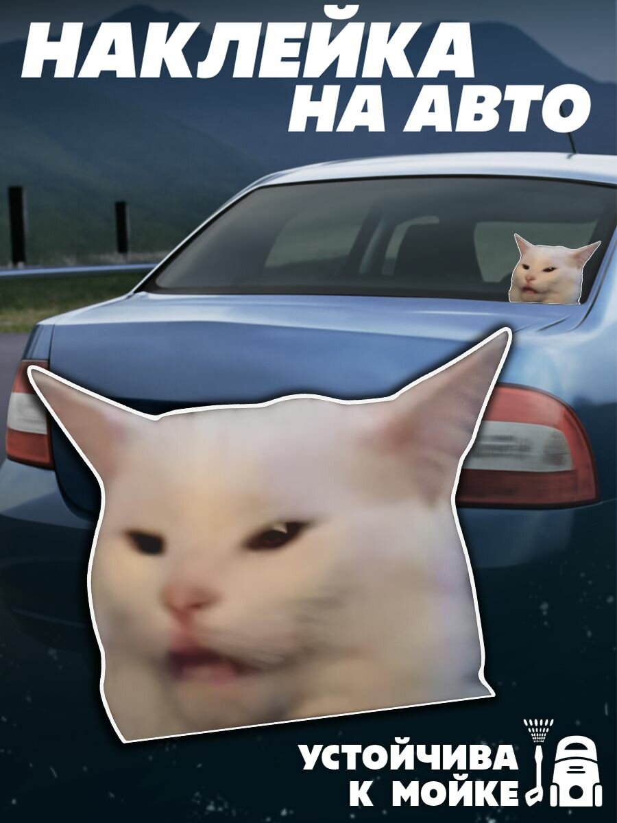 Наклейки на авто мемные котики cалат мем прикол salad catвлагостойкие, оригинальные, аксессуары для авто.