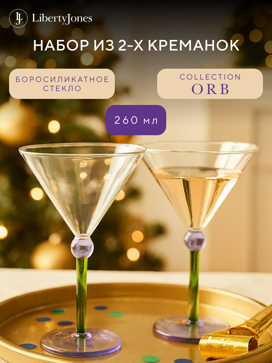 Креманка Orb 260 мл для шампанского десертов мороженого набор 2 шт Liberty Jones LJ0000461