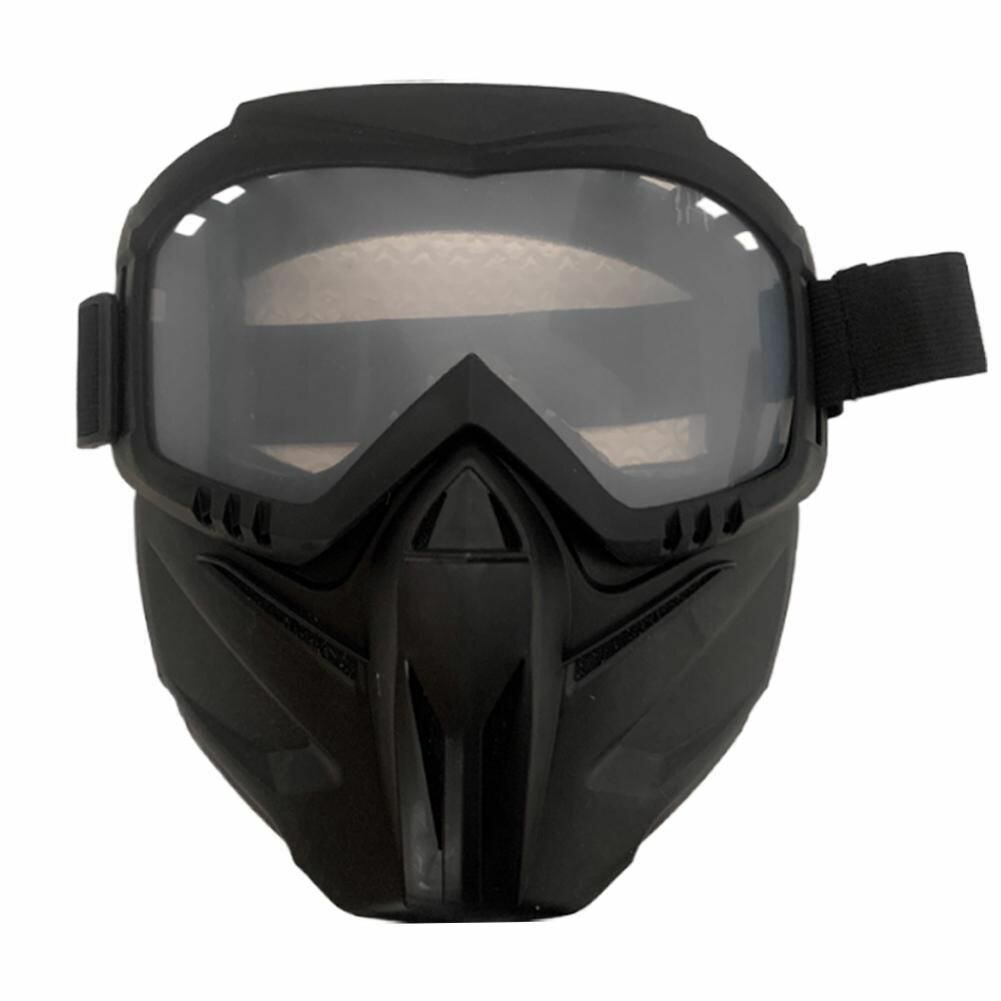 Маска горнолыжная, Очки-маска для сноуборда/ Очки сноубордические спортивные/ мототехнике и снегоходах/Черная горнолыжная маска