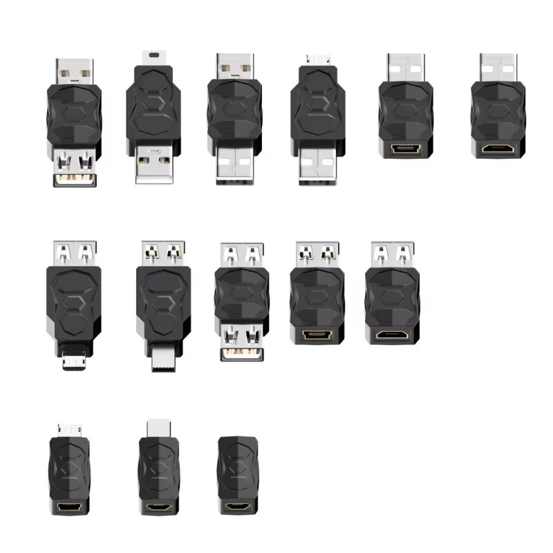 Адаптер Mini USB - Type C, черный — фото 1