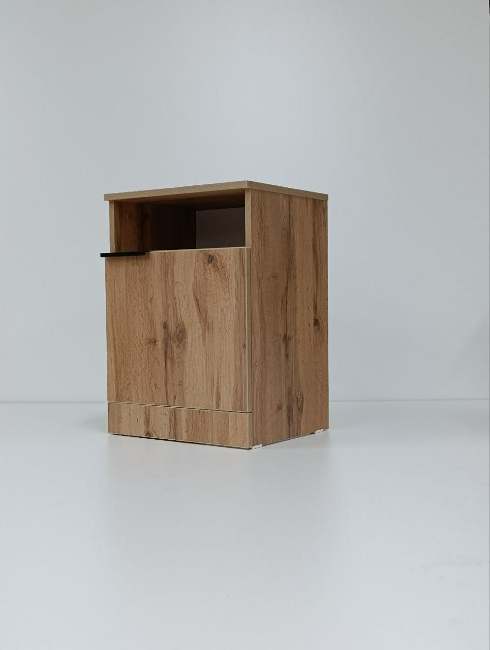 Тумба булгар, напольная с дверкой, с 2-мя полками и нишей, цвет: цвет: дуб вотан