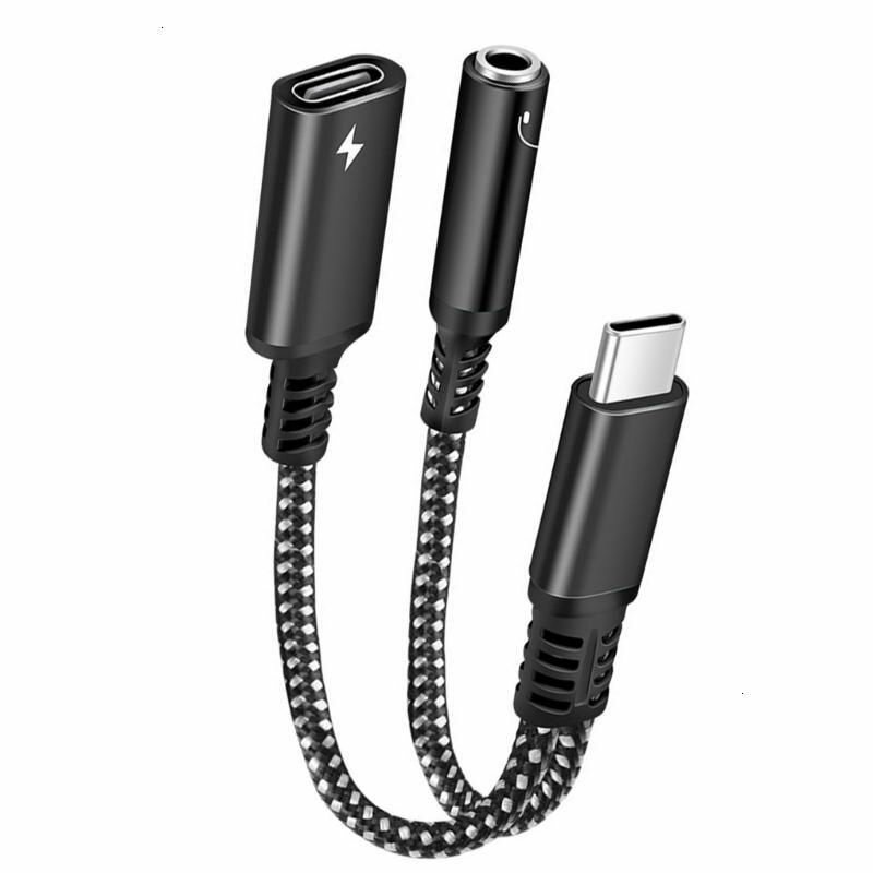 Аудиокабель Type C-адаптер для наушников 3.5-черный