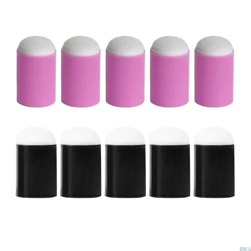 Губки для рисования R9UA, 10 шт 5 black 5 pink