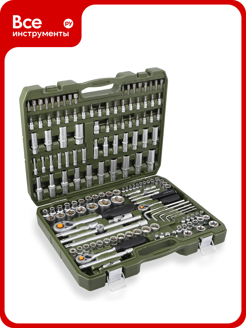 Набор, Дело, Дело Техники головок и принадлежностей 1/4", 3/8", 1/2" 151предм.