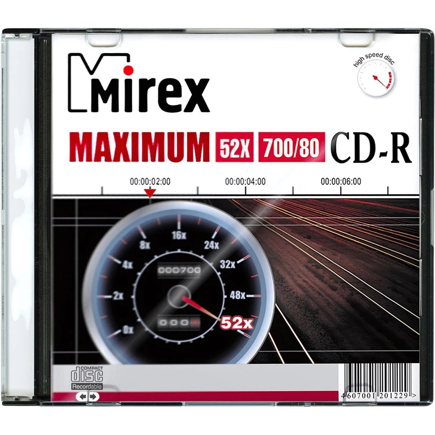 Носители информации CD-R, 52x, Mirex Maximum, Slim/1, UL120052A8S