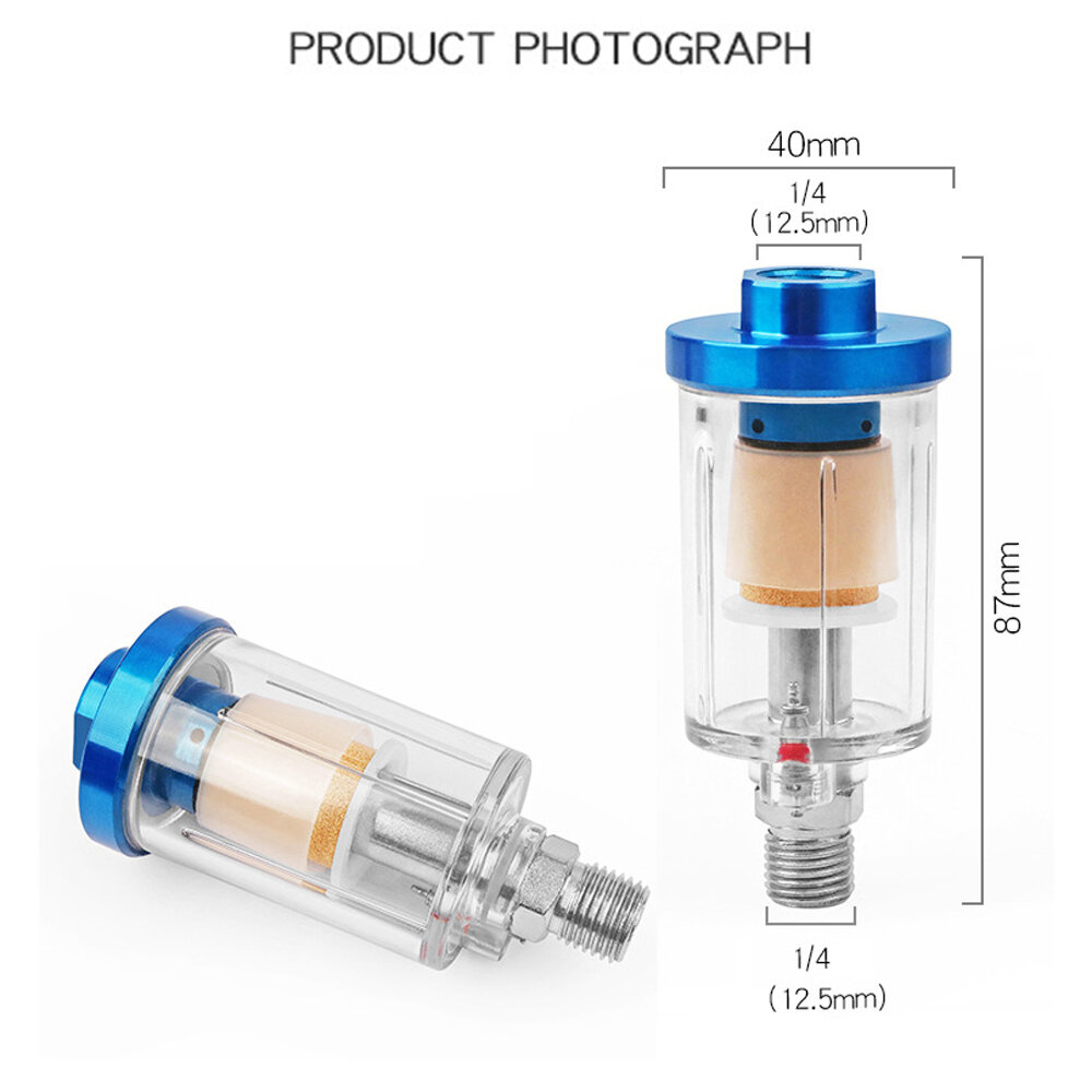 Мини 1/4" сепаратор для воды и масла, встроенный воздушный шланг, фильтр, влагоуловитель, компрессор, распылитель, пневматический инструмент для распыления краски, фильтр