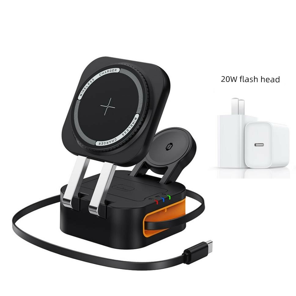 Беспроводное зарядное устройство «три в одном», подходящее для iPhone 16 Pro Max, Apple 15, Apple Watch S10, AirPods 4,