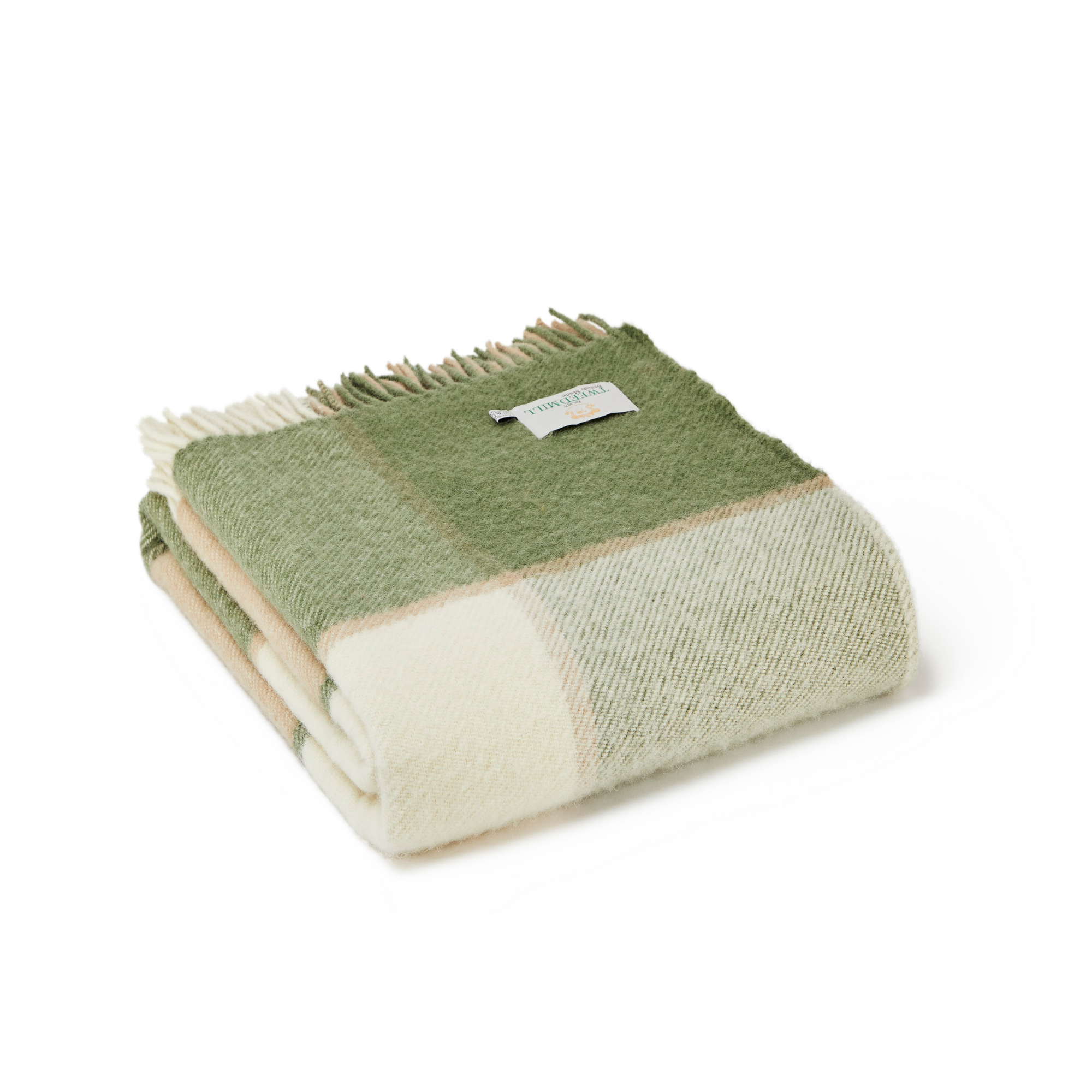 Плед шерстяной Tweedmill (Великобритания) Lifestyle - Block Check - Olive Произведено в Великобритании.