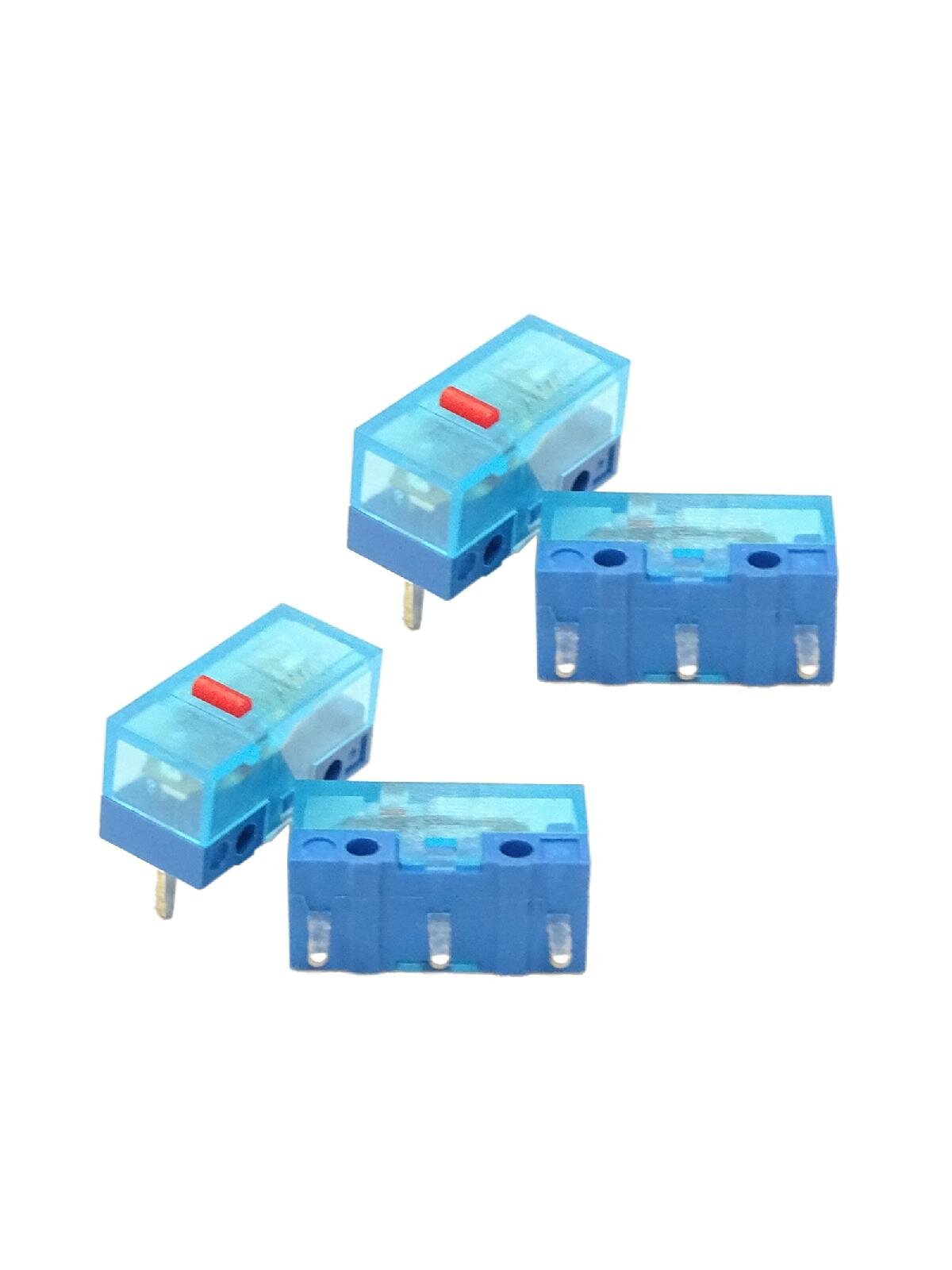 4Pcs New HUANO Blue Transparent Shell Mouse Micro Switch Button Pink Red Yellow Blue Green Dot Button Switch 3Pin 0.74N