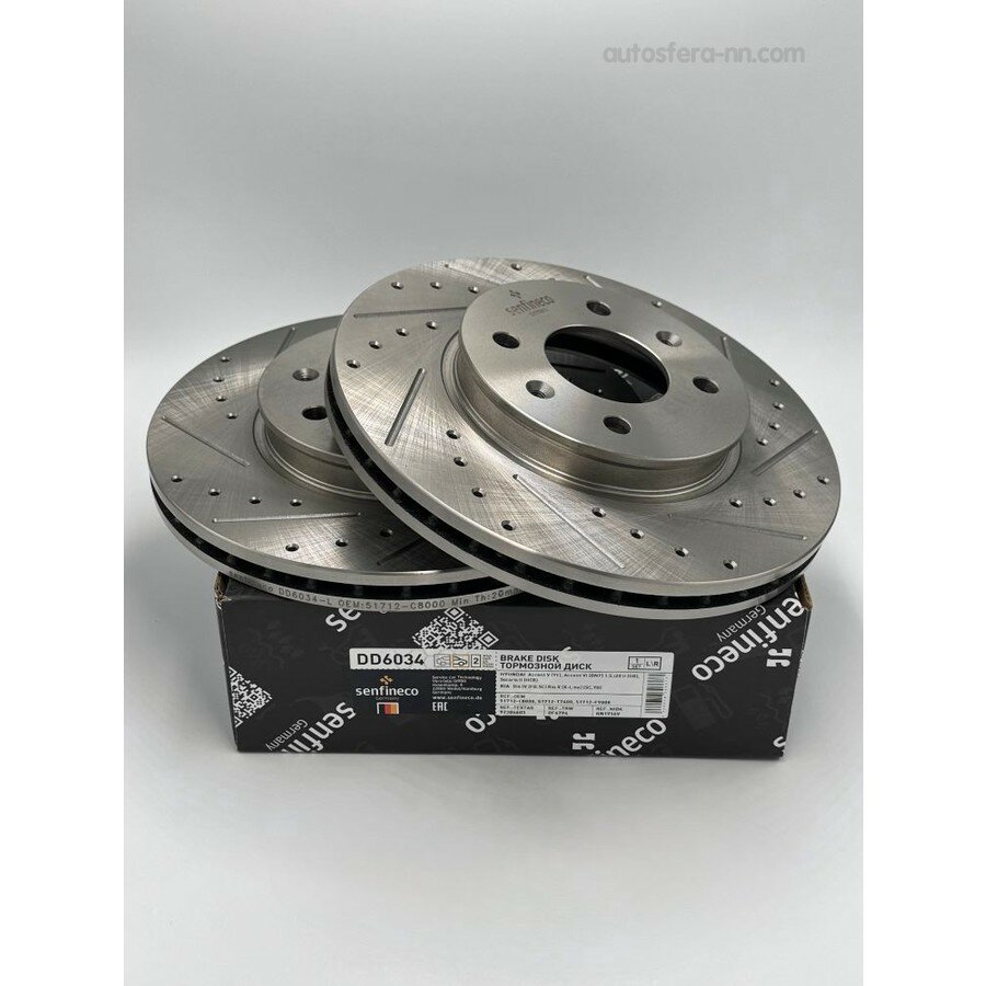 SENFINECO DD6034 Диск тормозной передний