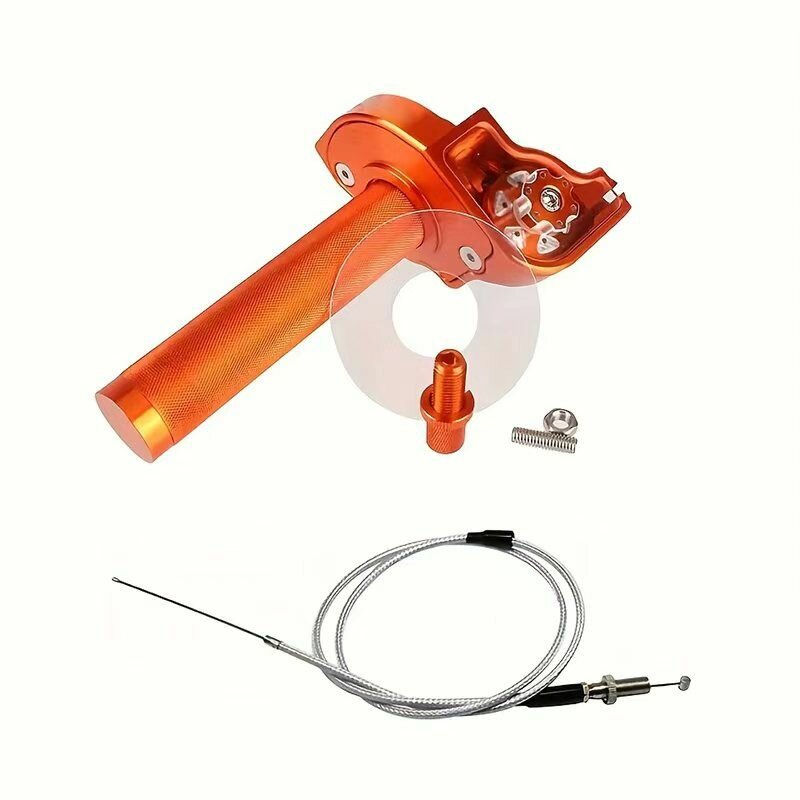 Ручка газа 7/8" (22 мм) для мотоцикла, алюминиевая CNC с быстрым поворотом и тросом — замена рукояти на руль 22 мм