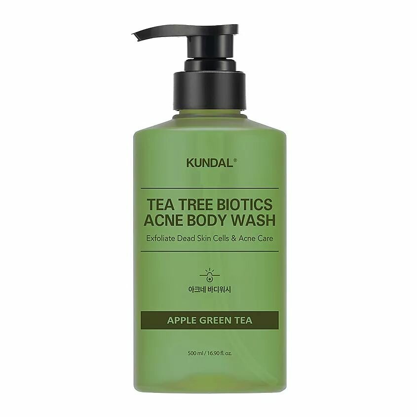 KUNDAL Гель для душа против акне Яблочный зеленый чай Tea Tree Biotics Acne Body Wash, 500 мл