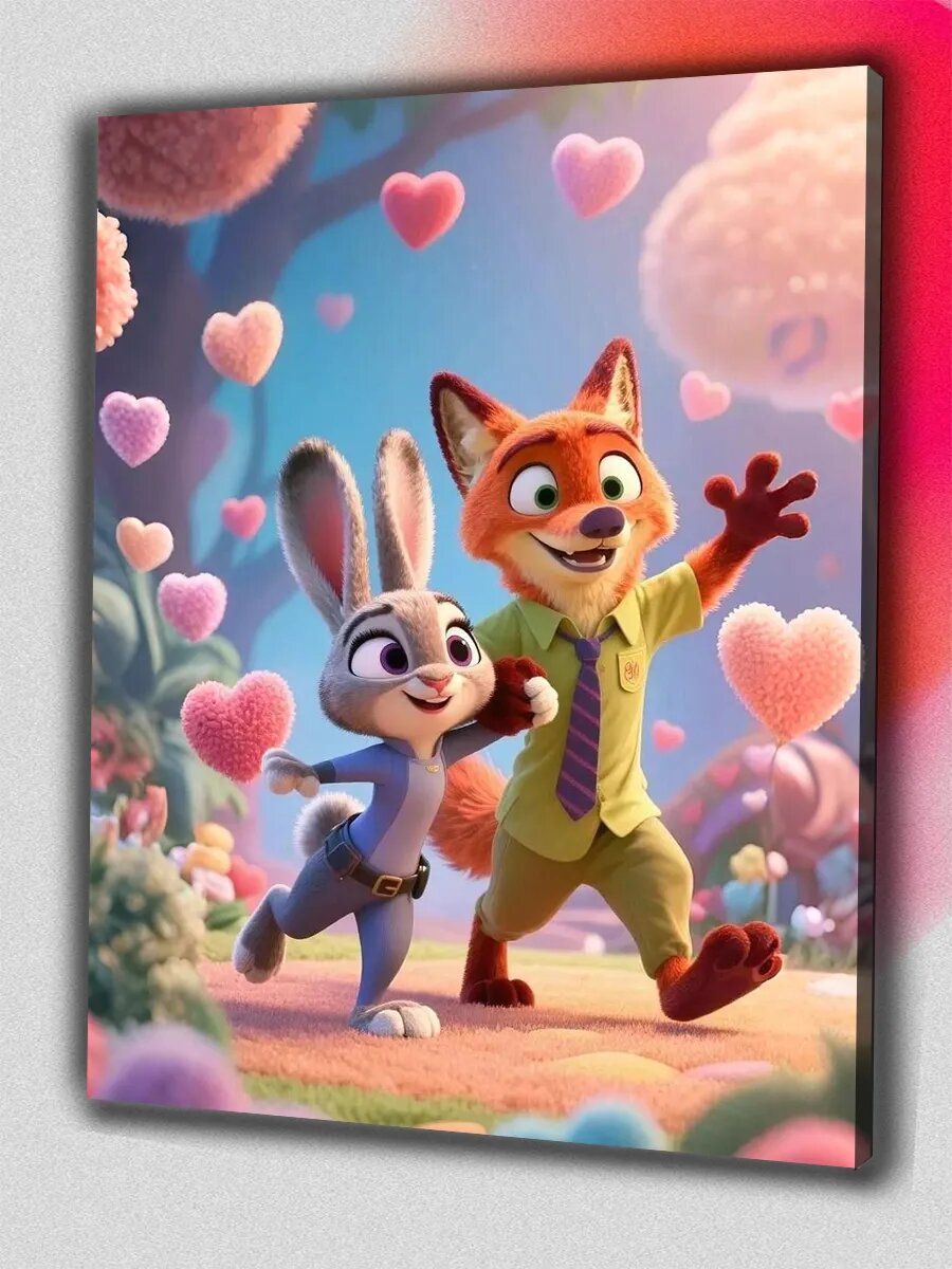 Картина по номерам на холсте Зверополис 40 на 50