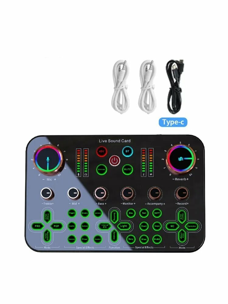 DJ16 звуковая карта с конденсаторным микрофоном 48V