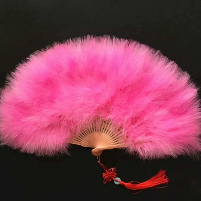 Веер Tascante, розовый, искусственный пух, длина 50см, 1 шт.