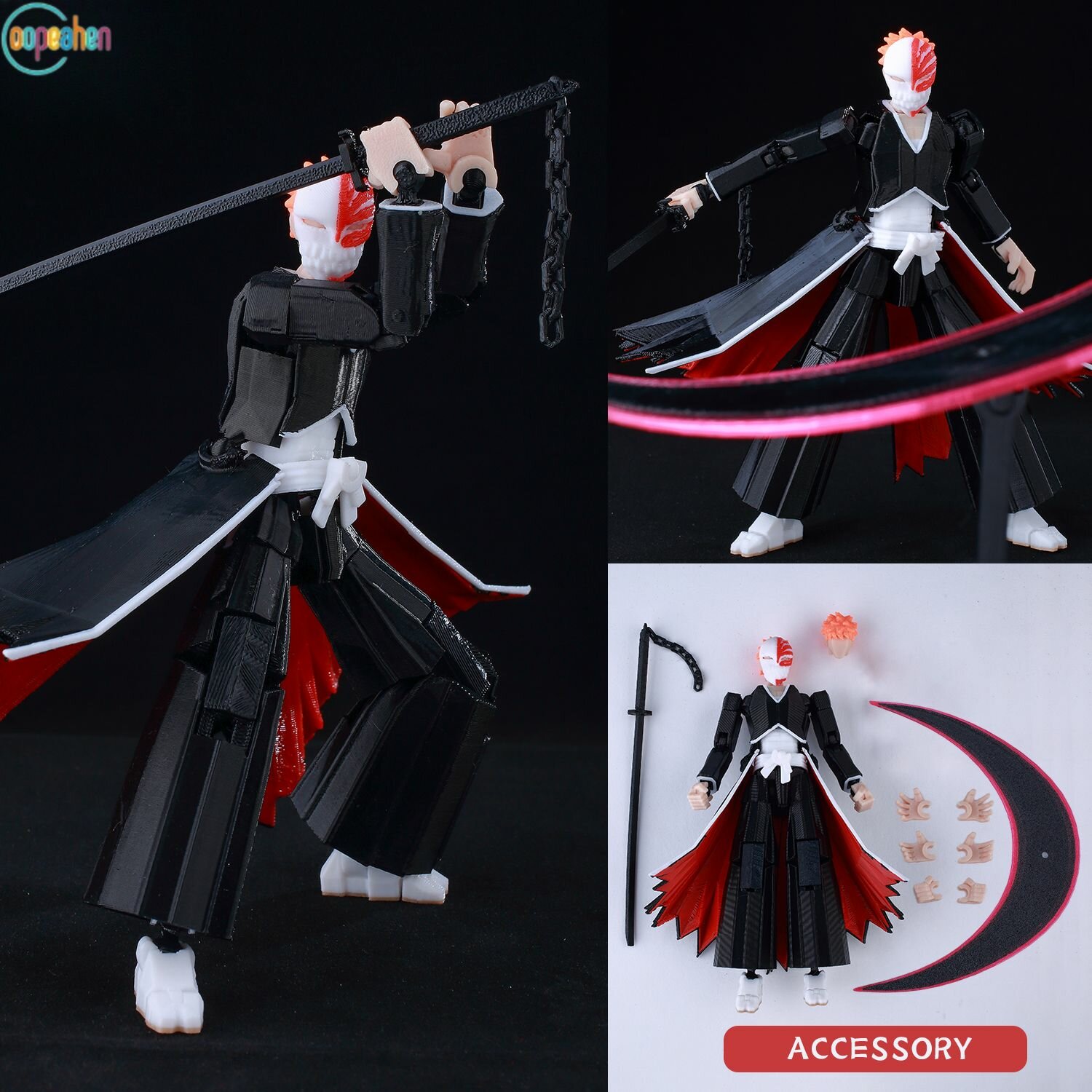 Подвижная экшен фигурка (Ichigo Kurosaki-14cm), 3D-печатный подвижный манекен, 20 шарнирных суставов