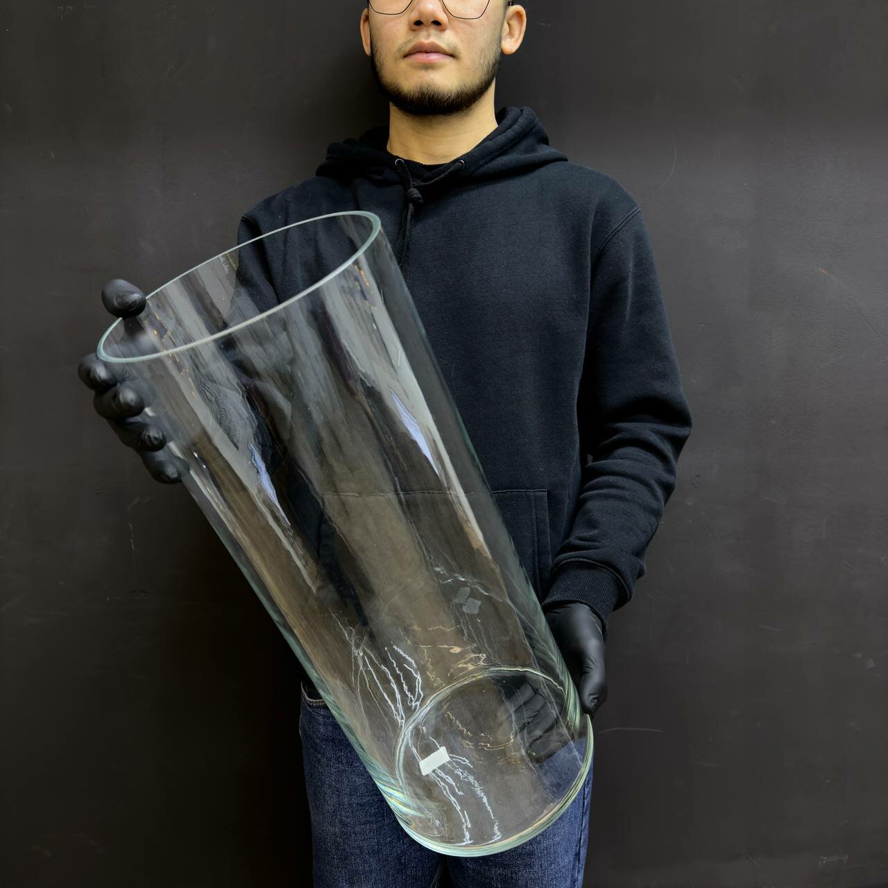 Ваза колба H50 D20 толстое стекло для цветов и высоких роз с доставкой