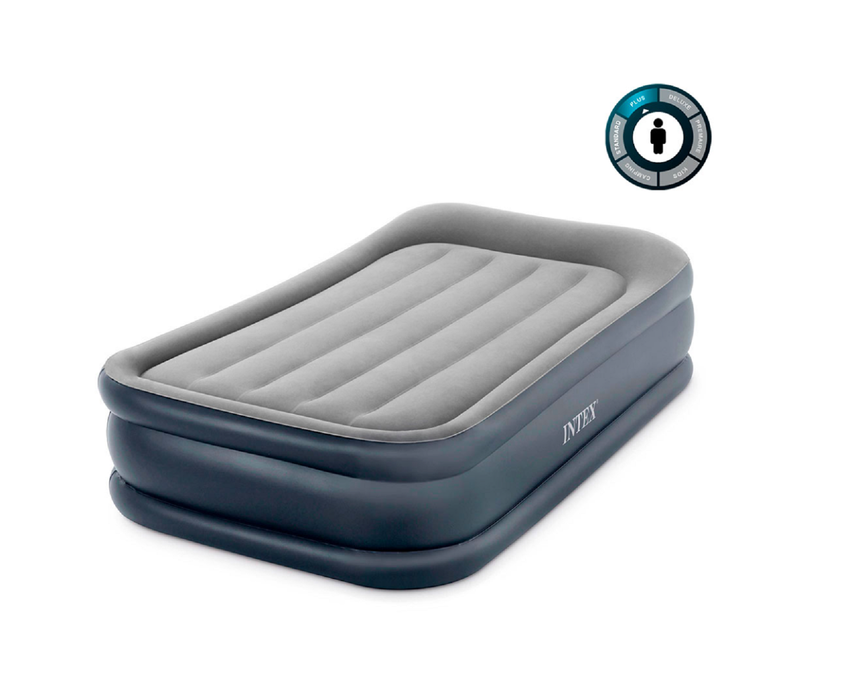 Односпальная надувная кровать Intex 99х191х42 см, Deluxe Pillow Rest, электронасос 220-240V