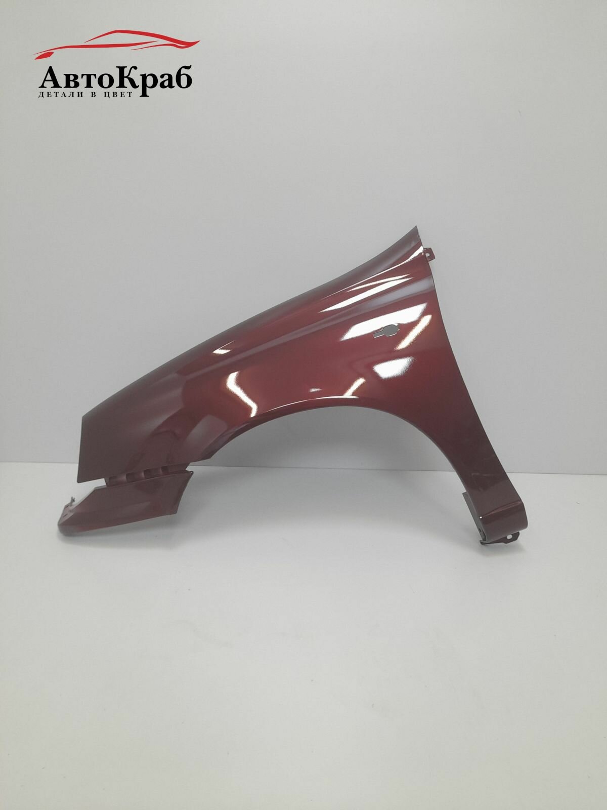 Крыло переднее левое пластиковое в цвет для Лада Калина 1 2004 - 2013 г. 192 - портвейн