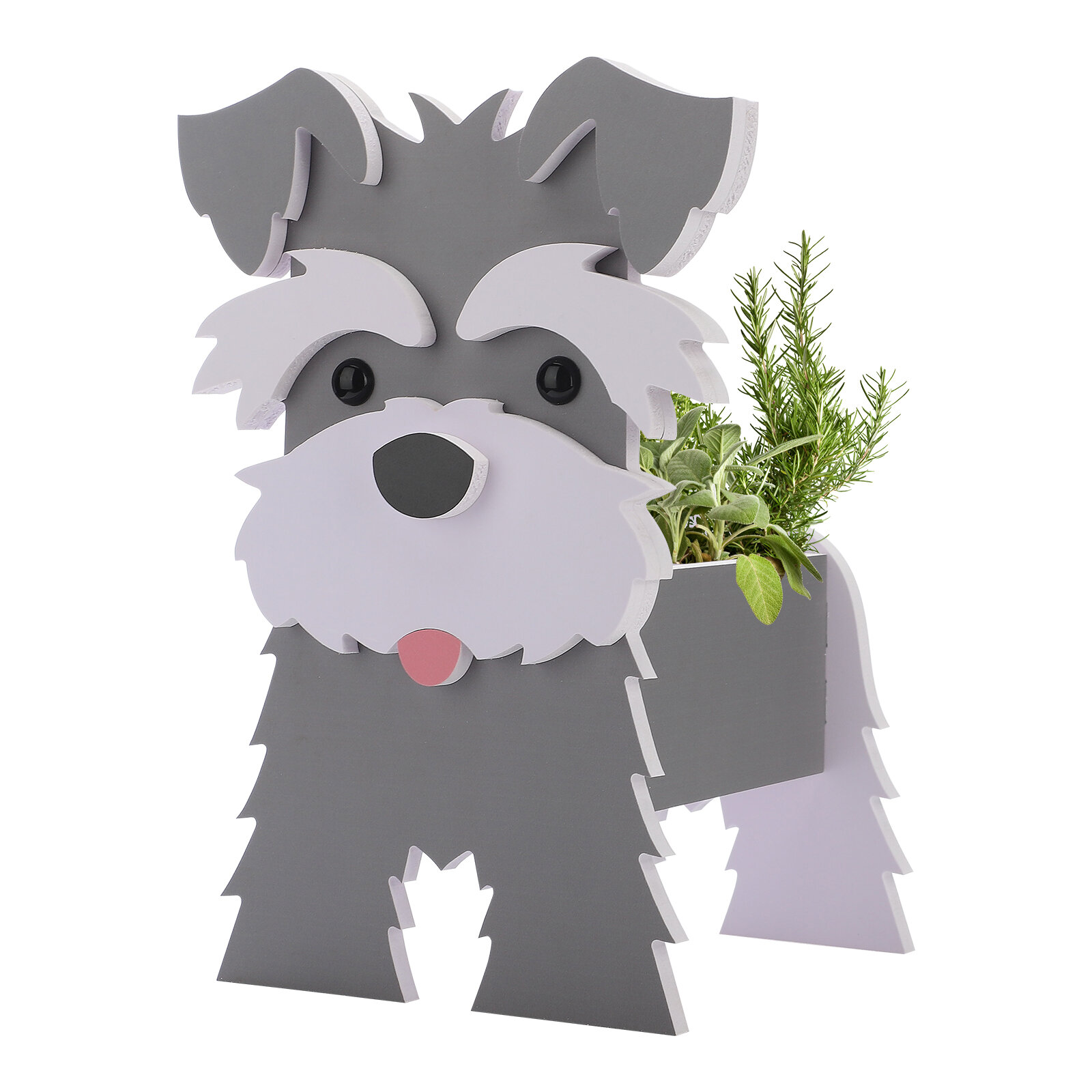 Горшок для цветов для собак, декоративный, высокая несущая способность, милый цветочный горшок для собак для украшения дома и сада, серый, маленький размер