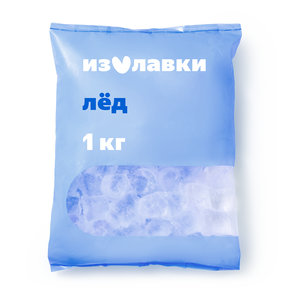 Лёд пищевой "Из Лавки", для веганов и вегетарианцев, прозрачный, 1 кг