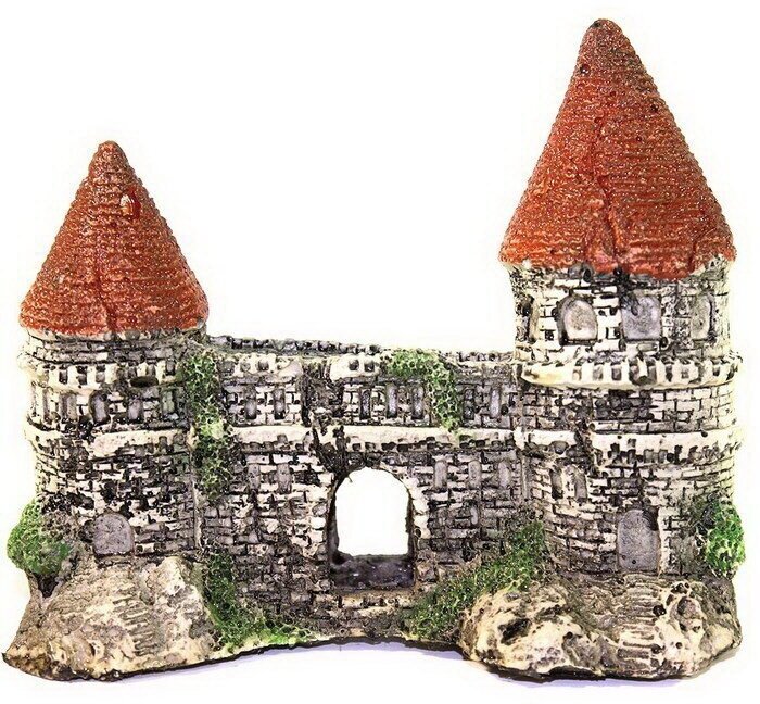 Грот-Замок Deksi Mini №611, для аквариума, серый, красный, пластик
