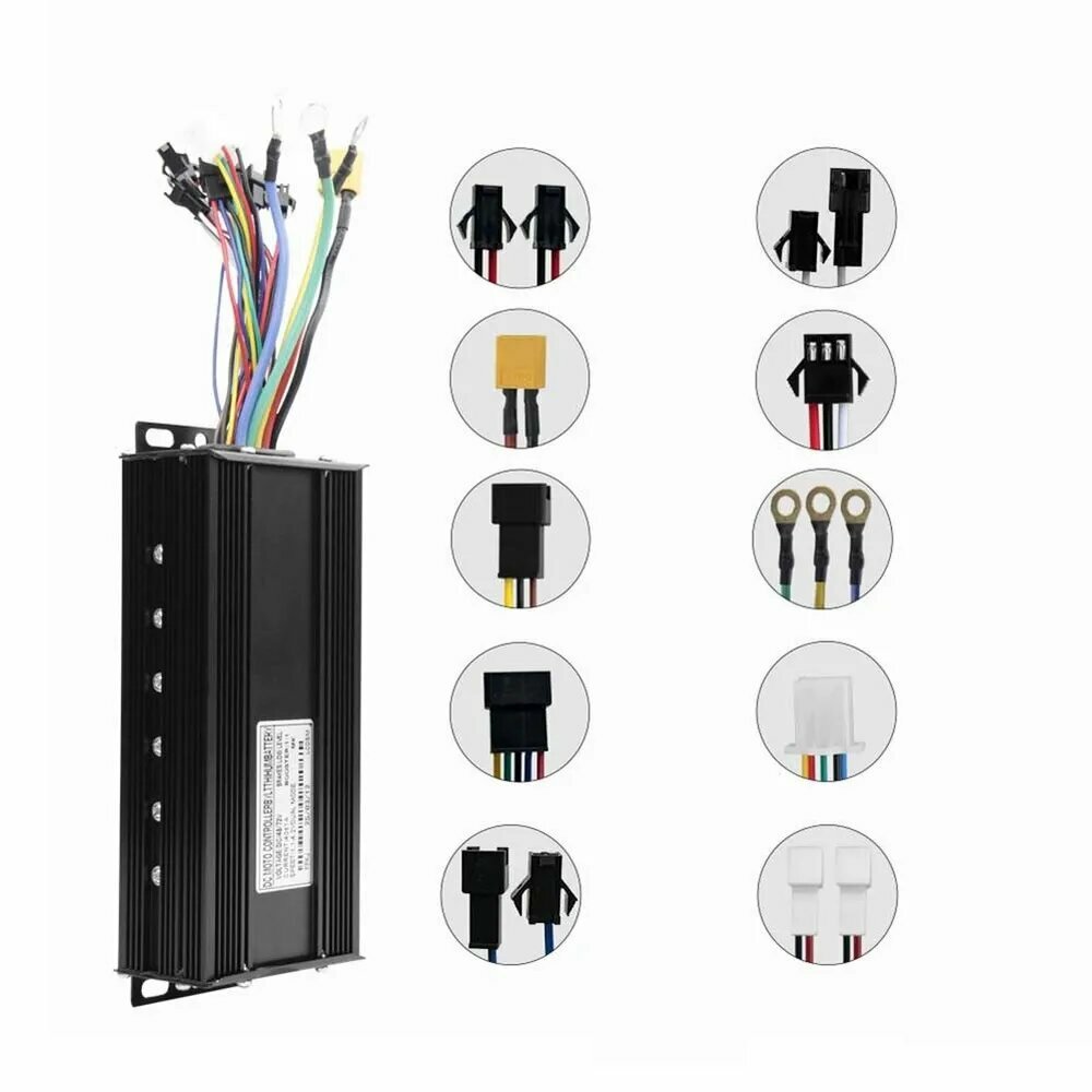 Интеллектуальный 3-режимный Синусоидальный контроллер E-bike 48V-72V 40A для бесщеточного двигателя