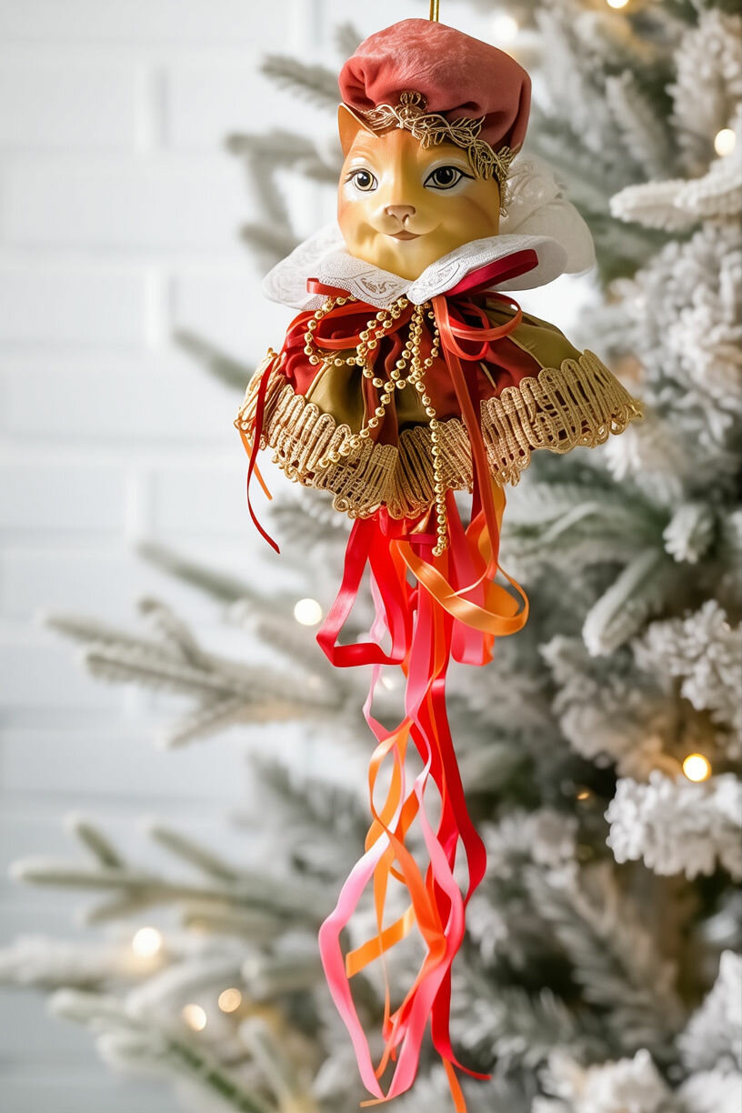 Ёлочная игрушка КОТ фило, полиэстер, 33 см, Винтер Деко (Winter Deco) 2007518