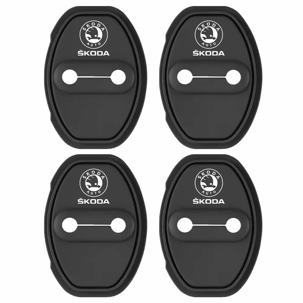 2/4 шт, демпфирующая подушка для двери автомобиля, силиконовый дверной замок, пряжка, защитный чехол для Skoda Rapid Fabia 1 2 Karop Kamiq Superb 4Pcs-Skoda