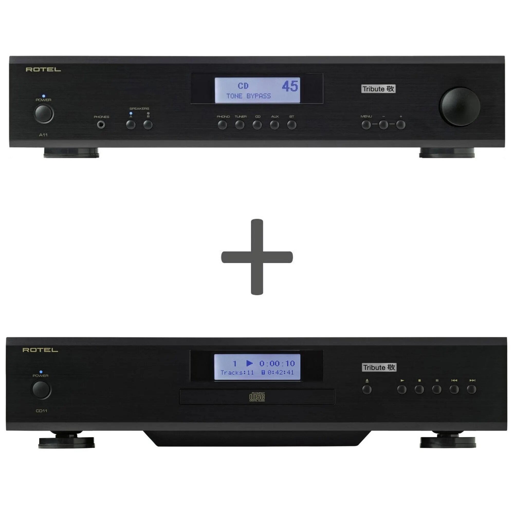 Комплект стерео усилитель A11 + CD плеер CD11 Rotel Tribute Bundle Black