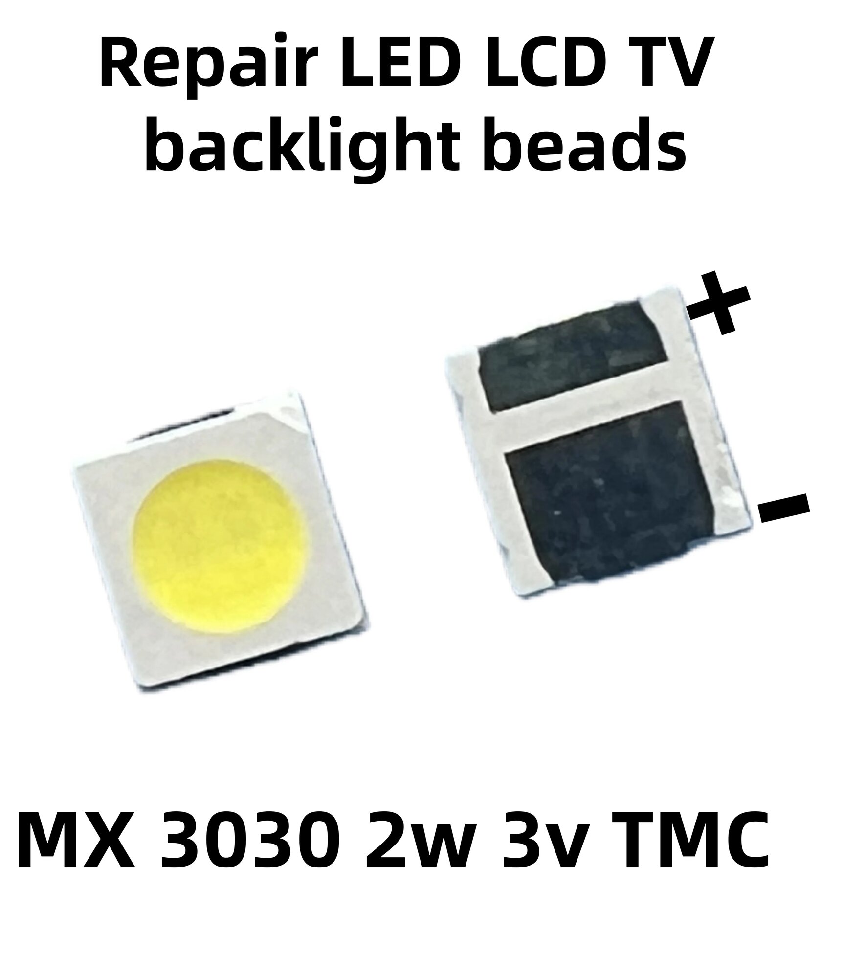MUXIN светодиоды SMD 3030 холодного белого цвета 2Вт TMC 3030 3V 100PCS